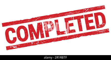 COMPLETED text written on red grungy stamp sign Stock Photo - Alamy