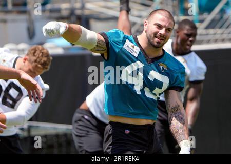 Jacksonville Jaguars fullback Derek Parish (43) makes a reception ...