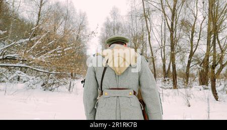 Men Dressed As White Guard Soldiers Of Imperial Russian Army In Russian ...