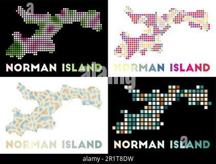 Norman Island map. Map of Norman Island in dotted style. Borders of the ...