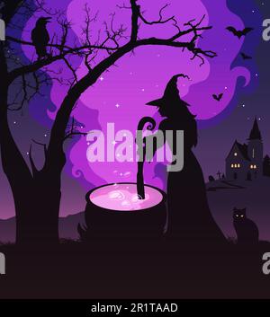 Esoteric illustration concept, witch or wizard hands doing occult ...