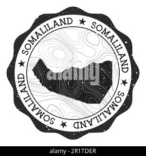 Somaliland round stamp. Round logo with country map and title. Stylish ...