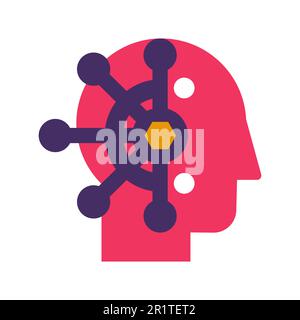 Mind control, thought manipulation flat vector icon. Brainwashing ...