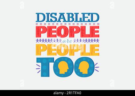 Disable People Rights Protection Concept Poster Design Flat Vector ...