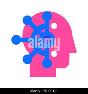 Mind control, thought manipulation flat vector icon. Brainwashing ...