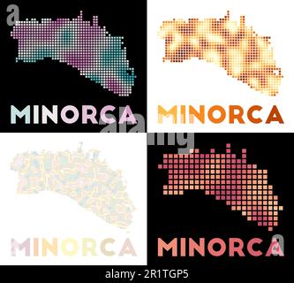Minorca map. Map of Minorca in dotted style. Borders of the island ...