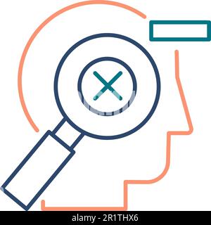 Mistakes correction, error management linear vector pictogram. Failure ...