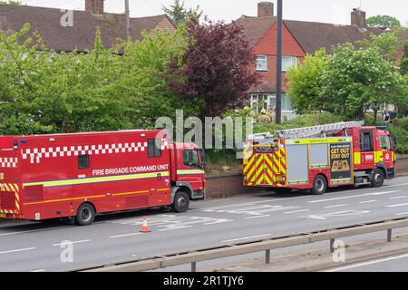 Bexley London UK, 13th May 2023. Multilple Fire Engines and ambulances ...