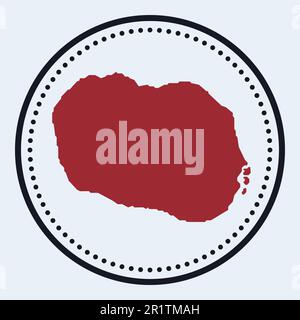 Rarotonga icon. Round logo with island map and title. Stylish Rarotonga ...