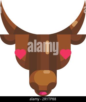 Bull face emoji, happy smiling cow icon isolated emotion sign. Cute ...