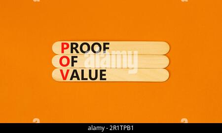 POV Proof of value symbol. Concept words POV Proof of value on ...