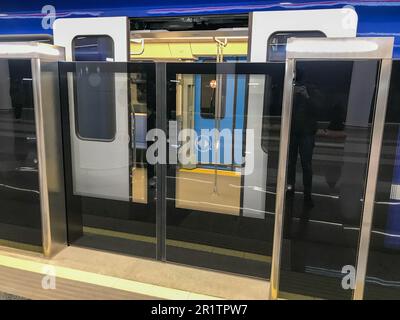 subway with increased security. new metro stations. double security ...