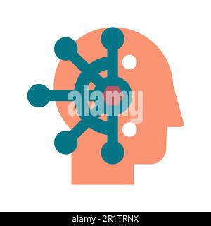 Mind control, thought manipulation flat vector icon. Brainwashing ...