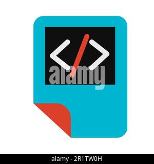 Coding script electronic file symbol glyph vector illustration. HTML tag, system document icon ...