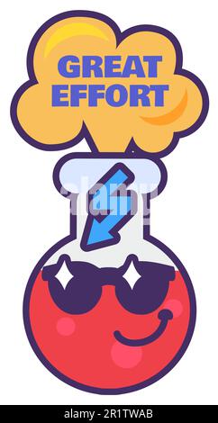 Great effort teacher reward sticker, cute cartoon school award with ...