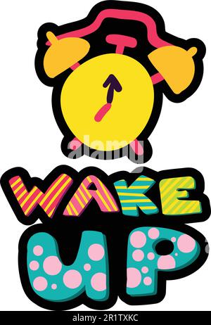 Alarm clock collage element, black and white illustration vector Stock ...