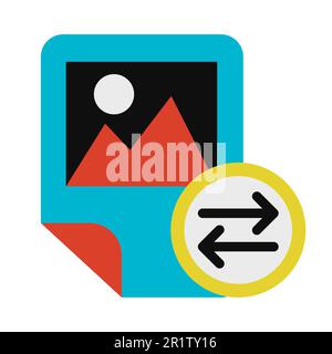 Image file exchange symbol glyph vector illustration. Digital gallery ...