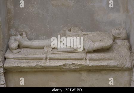 Tomb of a knight. 16th century. Detail. From the Sao Domingos Convent ...