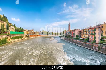Amazing panorama of the ancient buildings of Verona Stock Photo - Alamy