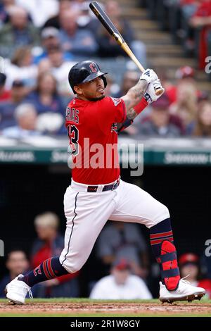 Cleveland Guardians' Gabriel Arias bats during a baseball game against ...
