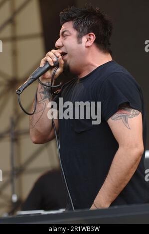 Chino Moreno, singer of the U.S. band Deftones, performs during the ...