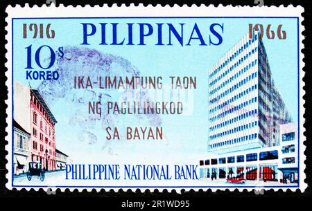 PHILIPPINES - CIRCA 1966: a stamp printed in Philippines shows Emilio ...