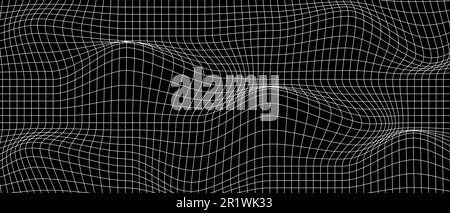 Distorted grid texture. Curvatured net. Warped mesh surface isolated on ...