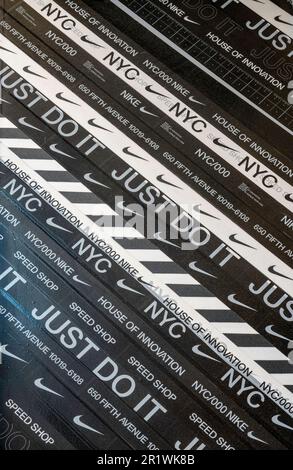 The Flagship Nike Store is located on Fifth avenue, NYC, USA Stock ...