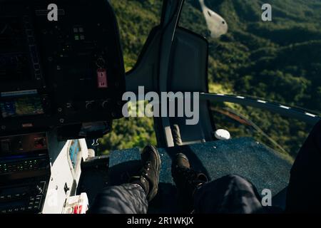 inside the cockpit of a helicopter in hawaii. High quality photo Stock ...