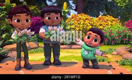 SPIRIT RANGERS, from left: Eddy Skycedar (voice: Talon Proc Alford ...