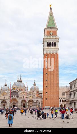 St Mark's Campanile. Imposing 16th-century square cathedral tower with ...