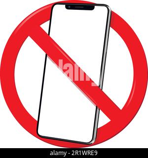 Cell telephone warning stop sign icon. No mobile phone. Turn off ...