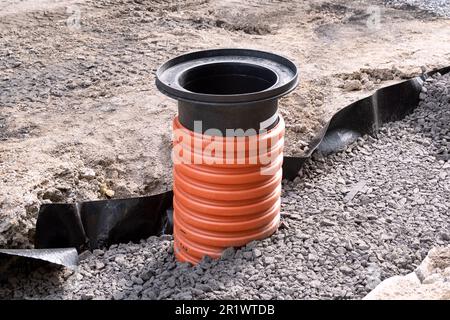 Sewer hatches developed Concrete drainage pipes between large ...