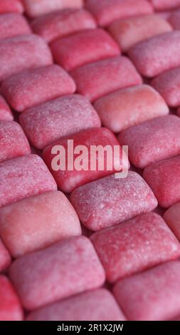 Many pink chewing gums as background, closeup Stock Photo - Alamy