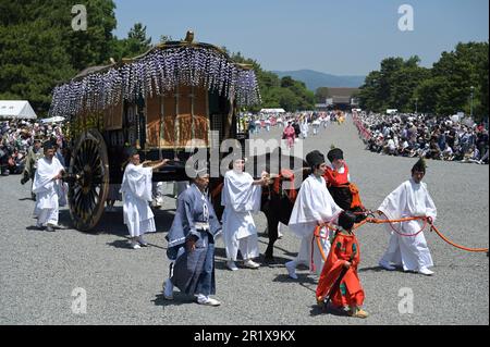 The procession of the Saio-Dai, a young woman who was an imperial ...