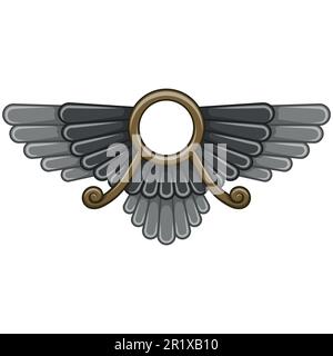 Vector design of Faravahar symbol, winged solar disk, Zoroastrian ...
