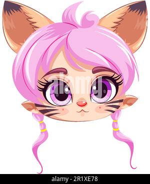 A Cat Human Hybrid in Fantasy Cartoon Style illustration Stock Vector ...