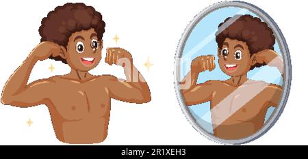Puberty Boy Experiencing Physical Changes illustration Stock Vector ...