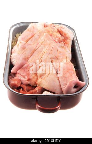raw pig head isolated on the white background Stock Photo - Alamy