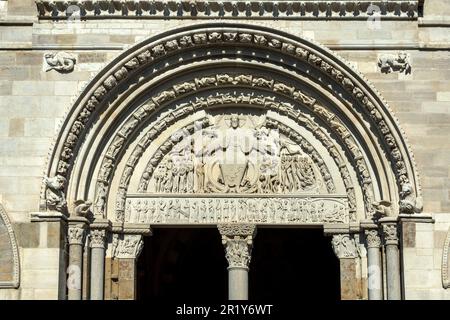 Vezelay . The tympanum of Basilica St Mary Magdalene porch . Unesco ...