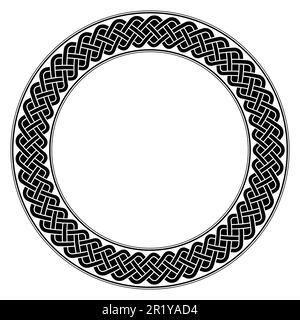 Circle frame with Celtic loop border knotwork. Decorative border with a ...