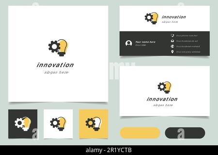 Innovation logo design with editable slogan. Branding book and business ...