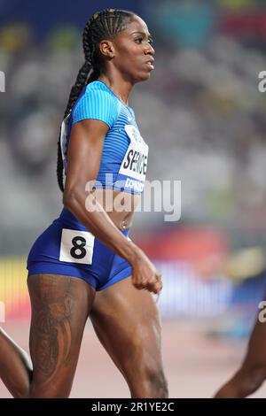 Ashley SPENCER running the 400m hurdles at the 2019 World Athletics ...