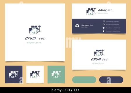 Drum logo design with editable slogan. Branding book and business card ...