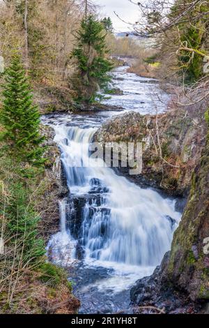 View of Reekie Linn Waterfall on the River Isla near Blairgowrie in ...
