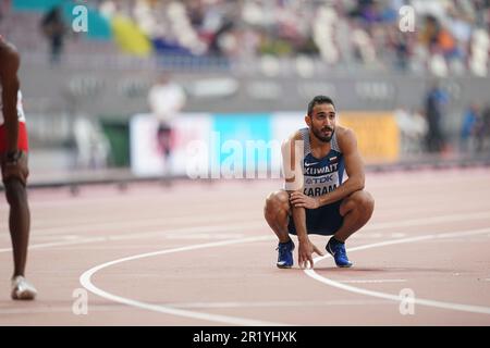 Yousef Karam running the 400m at the 2019 World Athletics Championships ...