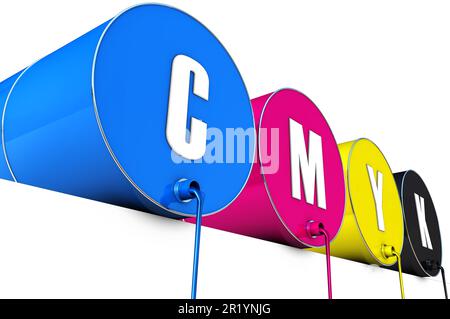 high resolution 3D rendering of a cmyk color concept Stock Photo - Alamy