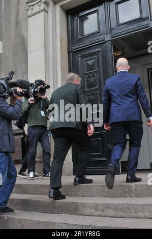 Denmark's Foreign Minister Lars Lokke Rasmussen, center, arrives for ...