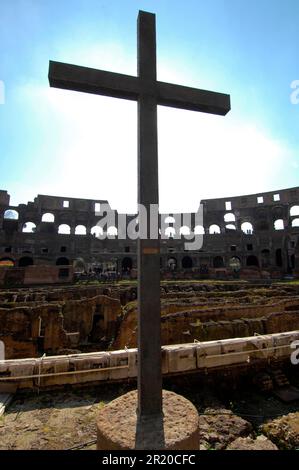 holy cross in the colosseum, Rome, Lazio, Italy, Europe / Rome Stock ...