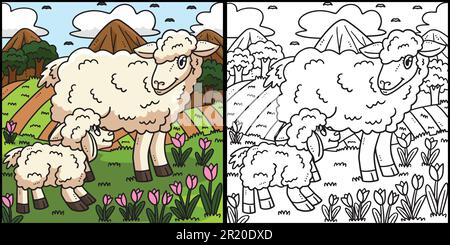 Mother Sheep Cartoon Colored Clipart Illustration Stock Vector Image ...